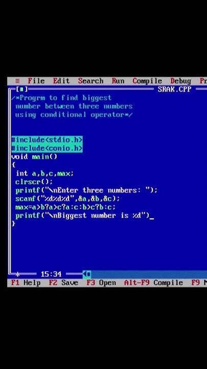 C Program To Find Biggest Number Among Three Numbers Using Conditional
