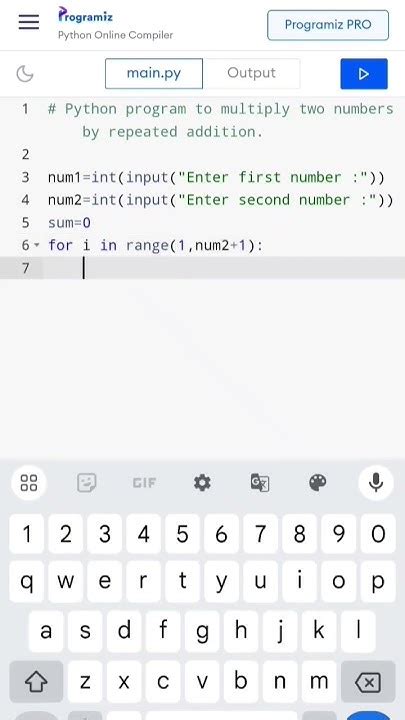 Python Program To Multiply Two Numbers By Repeated Addition Shorts