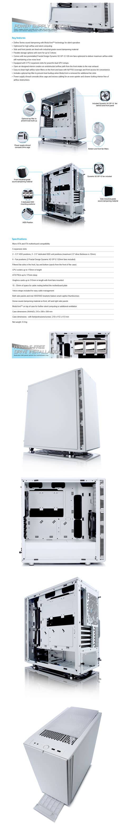 Buy Fractal Design Define Mini C Case White [ca Def Mini C Wt] Pc Case Gear Australia