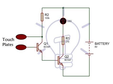 Simple Touch Sensitive Switch Circuit Using Timer BC Transistor