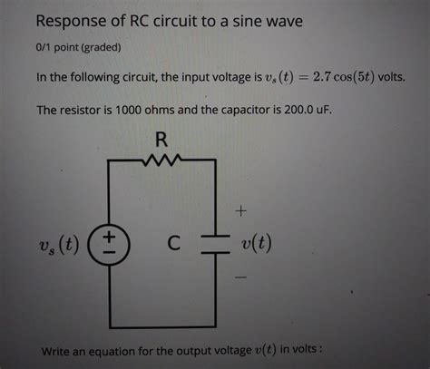 Solved Response Of RC Circuit To A Sine Wave Point Chegg