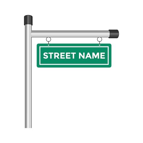 Premium Vector Green Street Sign Fixed On A Pole An Individual Street