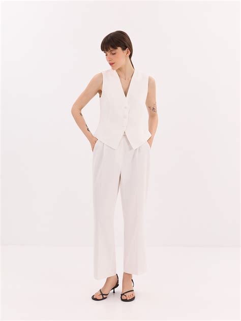 Брюки классические со стрелками, белые - купить с доставкой по Украине ...