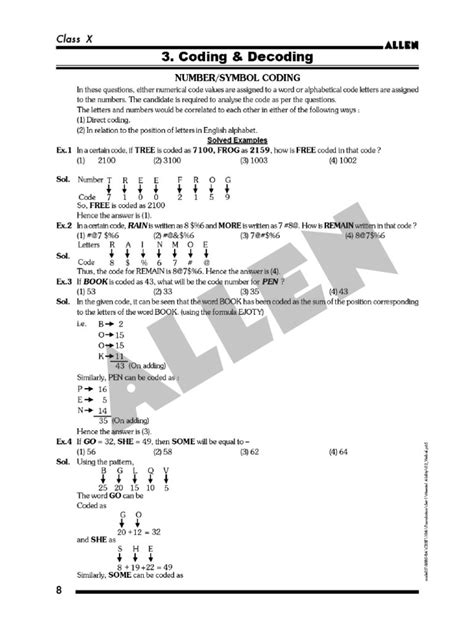 Mental Ability Coding Pdf