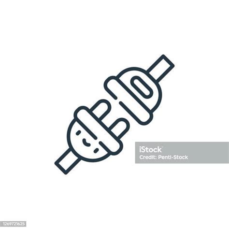 흰색 배경에서 격리된 벡터 아이콘을 연결합니다 개요 웹 사이트 디자인 및 모바일 응용 프로그램 개발을위한 얇은 라인 플러그