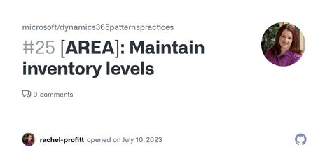 [area] maintain inventory levels · issue 25 · microsoft dynamics365patternspractices · github