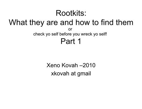 Pdf Rootkits What They Are And How To Find Them Part 1 Dokumen Tips