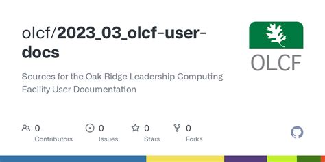 Github Olcf 2023 03 Olcf User Docs Sources For The Oak Ridge Leadership Computing Facility