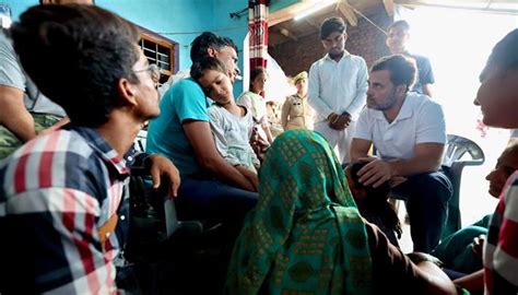 Hathras Stampede Rahul Gandhi Meets Victims Families Assures To