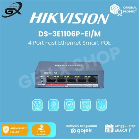 Jual Hikvision Switch Ds 3e1106p Ei M 4 Port Fast Ethernet Smart Poe Switch 2807t Shopee Indonesia