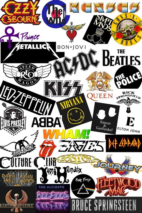 Rock Logo Poster In 2025 Rock Band Logos Rock N Roll Art Band Stickers