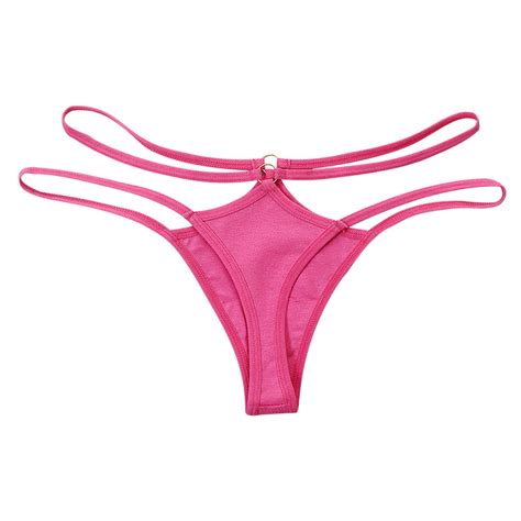 Womens Solid Color Sexy Bikini Style Thin Straps Hollow Out Triangle