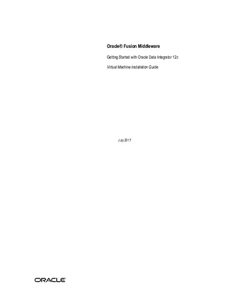 Fillable Online Getting Started With Oracle Data Integrator Getting Started 12c 122 Fax