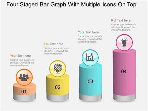 Fc Four Staged Bar Graph With Multiple Icons On Top Powerpoint Template PowerPoint Slide