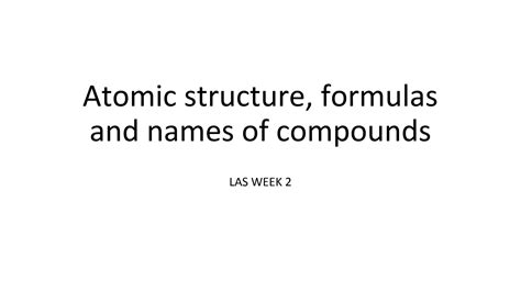 SOLUTION Atomic Structure Formulas Studypool