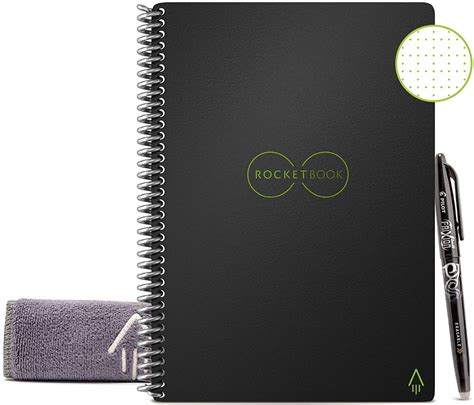 Rocketbook Core Digital Reusable Notebook Black Executive Size Eco Friendly Notebook 6 X 8