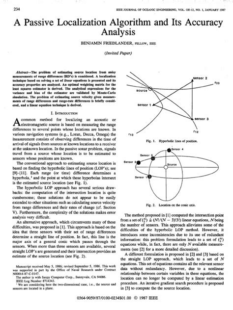 A Passive Localization Algorithm And Its Accuracy Pdf Bias Of An Estimator Variance