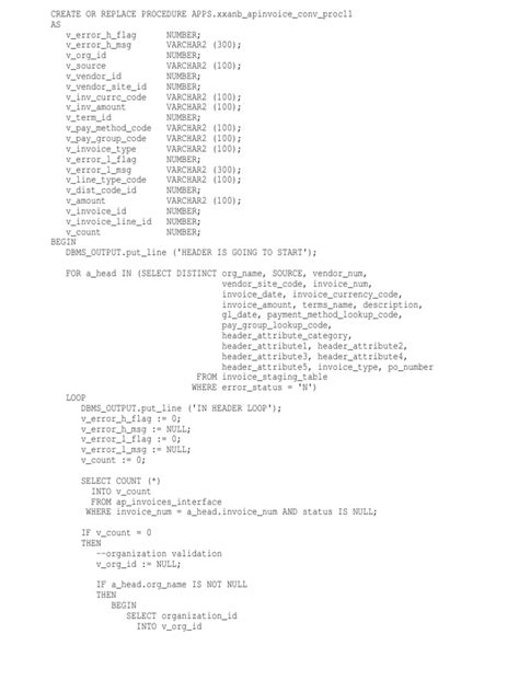 Ap Invoice Conversion In Oracle Apps Pdf Computer Programming