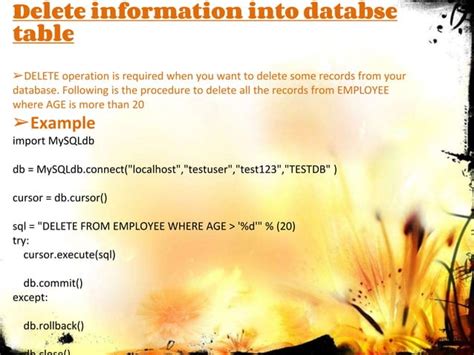 Python Db Connection Samples And Program Pptx