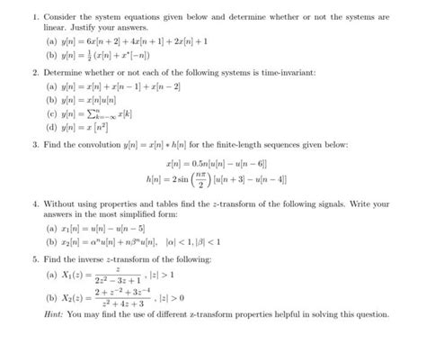 Solved 1 Consider The System Equations Given Below And Chegg Com