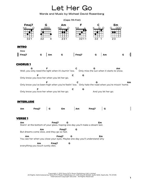 Let Her Go By Passenger Really Easy Guitar Guitar Instructor