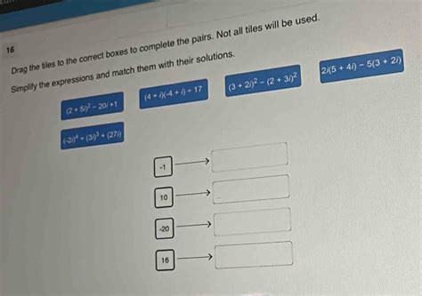 Solved On Drag The Tiles To The Correct Boxes To Complete The Pairs