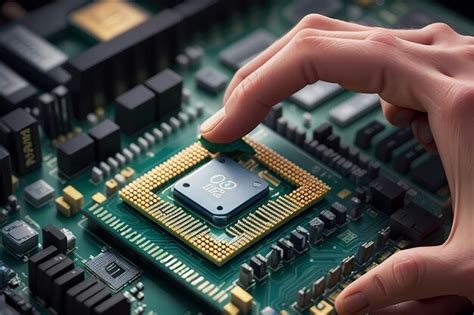 Premium Ai Image Impressive Closeup Of A Hand Holding A Processor Illustrating The