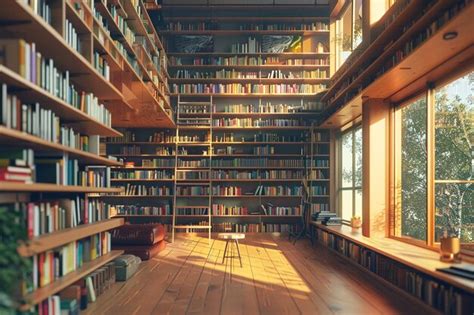 Premium Photo Multilevel Bookshelves For A Dynamic Home Library