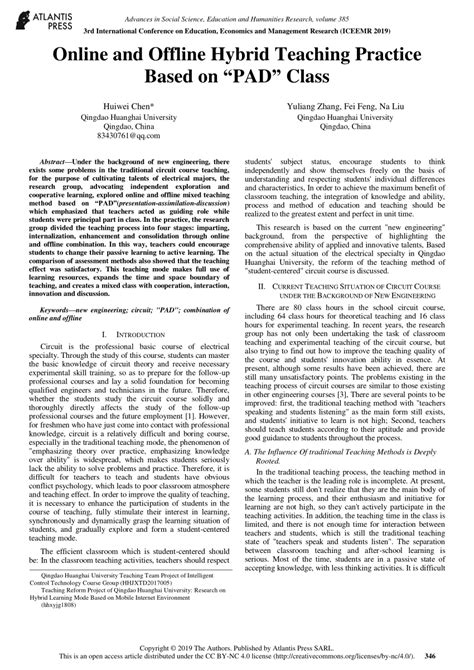 Pdf Online And Offline Hybrid Teaching Practice Based On “pad” Class