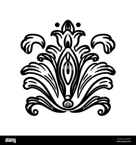 Baroque Vintage Element With Arabesque And Flourish Motif Sketch Of