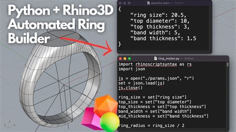Python And Rhino3d Automated Ring Builder Cad 3d Modelling With Rhinoceros3d Youtube