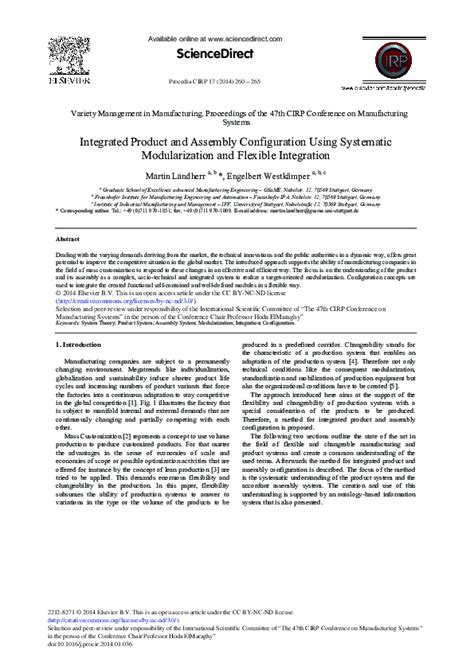 Pdf Integrated Product And Assembly Configuration Using Systematic Modularization And Flexible