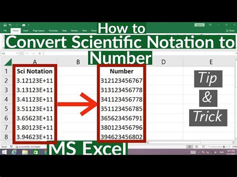 Scientific Notation Excel