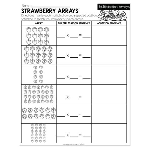 Multiplication Arrays Worksheet Freebie Multiplication