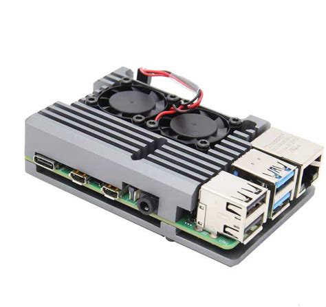 Heatsink Case Met Fan Voor Raspberry Pi 4 Grijs Elektronica Voor Jou