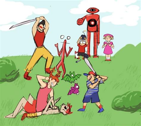 My Sister Drew All Of This And I Love It So Much 3rd One Is A Reference To A Meme R Earthbound