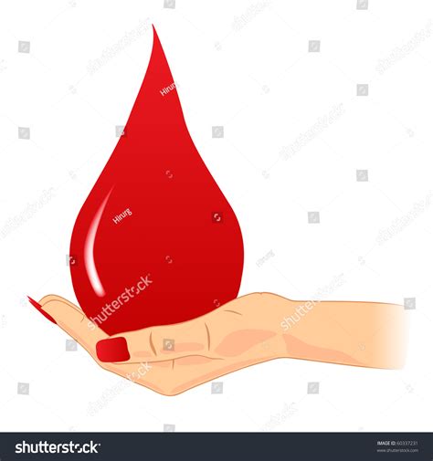 Hand Holding Drop Blood Stock Illustration 60337231 Shutterstock