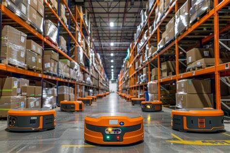 Revolutionizing Warehouses Robots Optimizing Loads Premium Ai Generated Image