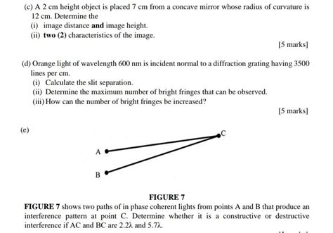 Solved C A Cm Height Object Is Placed Cm From A Chegg Com