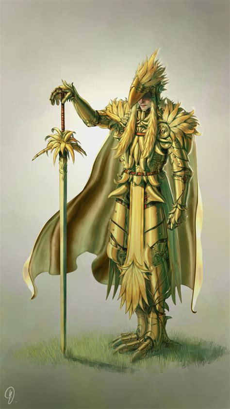 Gold Chocobo Knight By Nelson Navarro N Scrolller