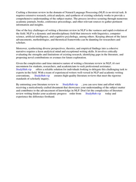 Literature Review Natural Language Processing Pdf Literature Review