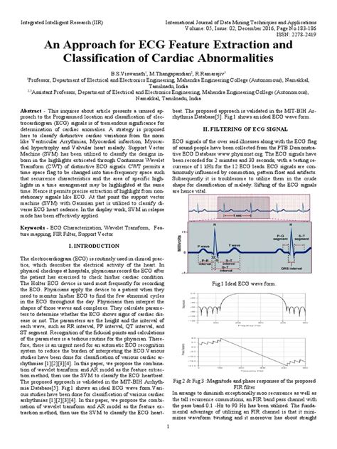 an approach for ecg feature extraction and classification of cardiac