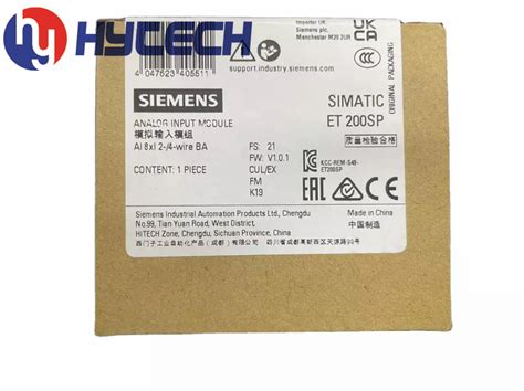 Hytech Siemens Plc Simatic Et 200sp Ai 8xi 2 4 Wire Ba Analog Input Module 6es7134 6gf00 0aa1