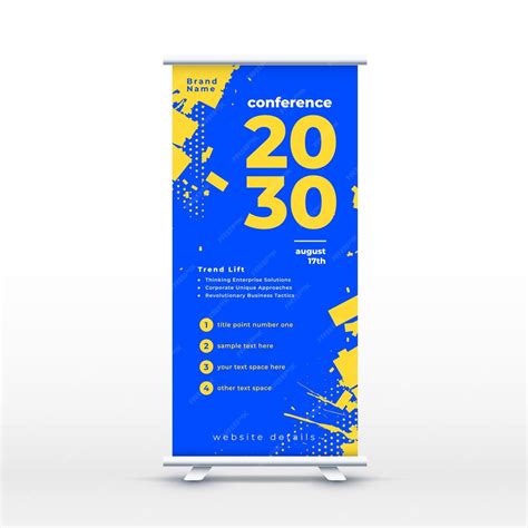 비즈니스 브랜드를 위한 현대적인 롤 업 스탠디 커버 배너 무료 벡터