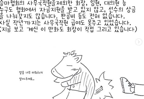 1억원 부담해야 Ag 출전승마협회 회장 만화 그려 사정 호소