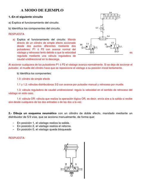 Ejercicios Circuitos Neumáticos Pdf Ingeniería Mecánica
