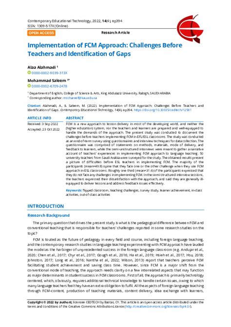 Pdf Implementation Of Fcm Approach Challenges Before Teachers And Identification Of Gaps