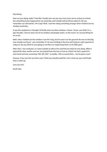 Informal Letter Writing For Cie Igcse English As A Second Language Esl