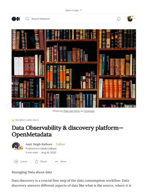 data observability and discovery platform openmetadata by amit singh