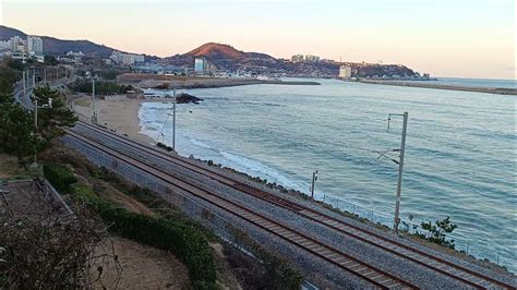 겨울바다 하평해변 건널목 기찻길 20분 멍때리기 Youtube